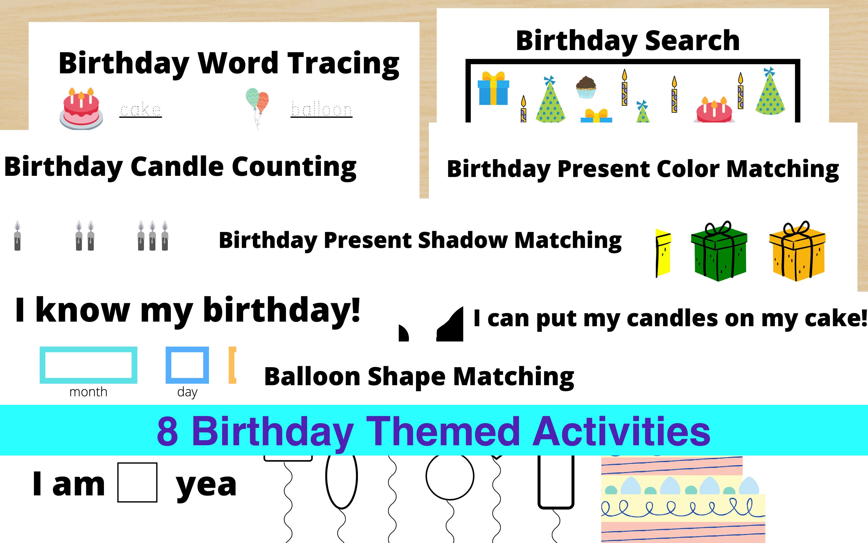 Birthday Busy Book, Birthday Busy Binder, Birthday Learning Binder ...