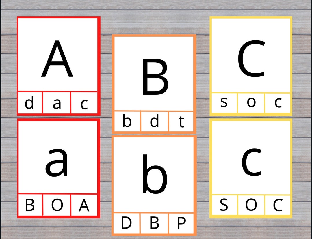 Alphabet Clip Card, Upper/lower Case Recognition, Preschool Learning ...