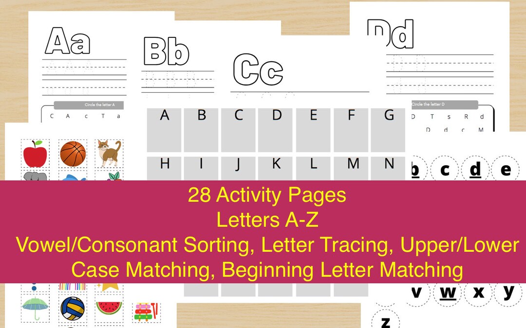 Alphabet Worksheets, ABC Learning Book, DIY Busy Binder, Toddler ...