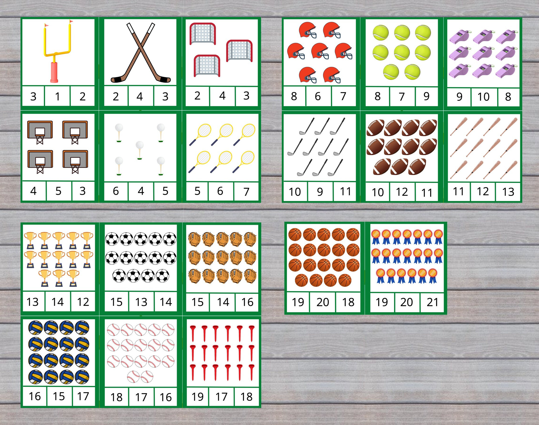 Count and Clip Card Bundle: Preschool Learning Game (printable) - Etsy