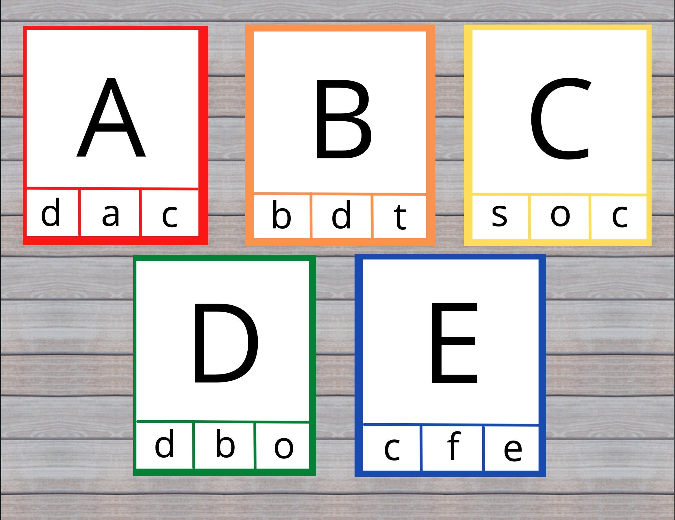 Alphabet Clip Card, Upper/lower Case Recognition, Preschool Learning ...