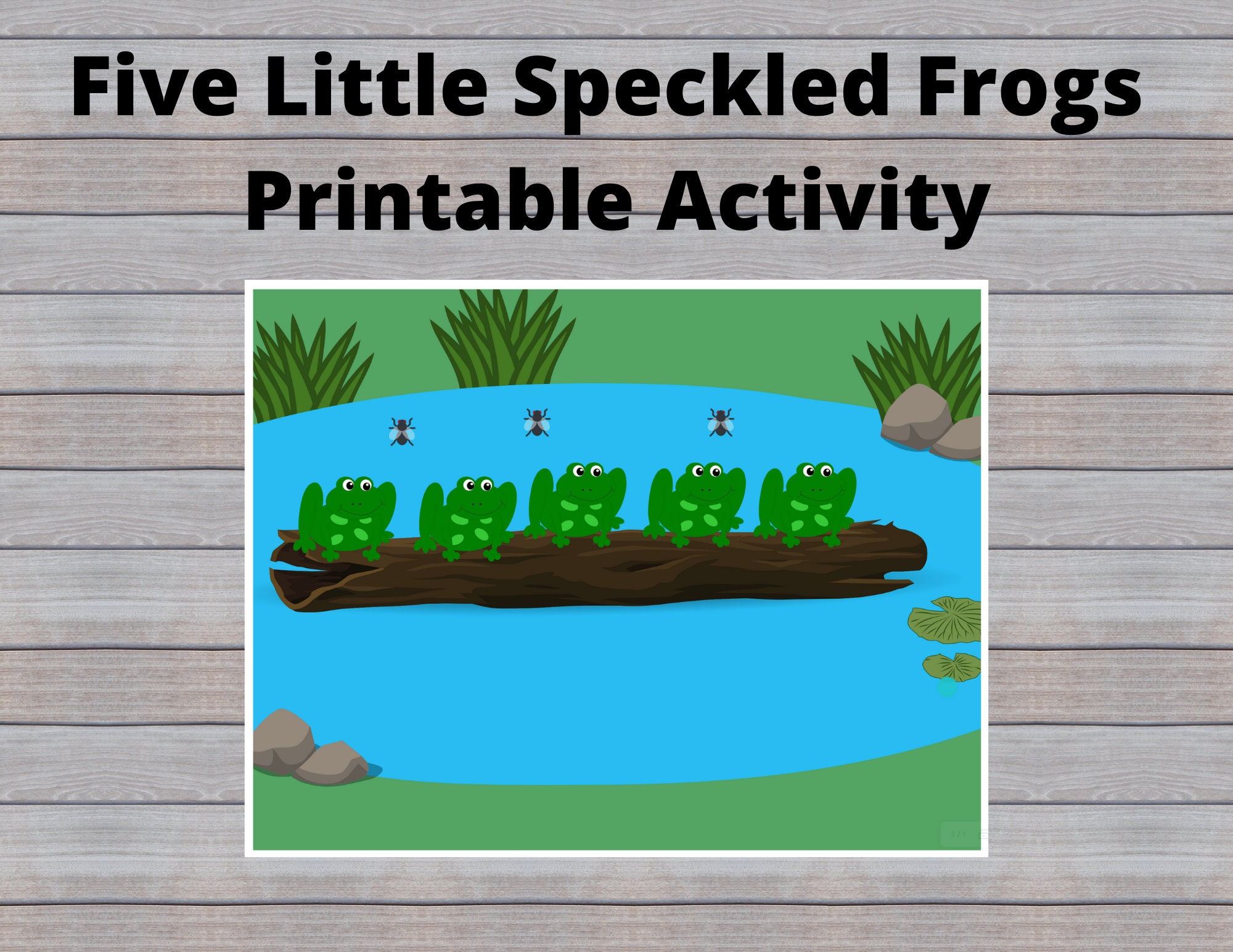 Five Little Speckled Frogs Printable: Nursery Rhyme Activity (PDF) - Etsy