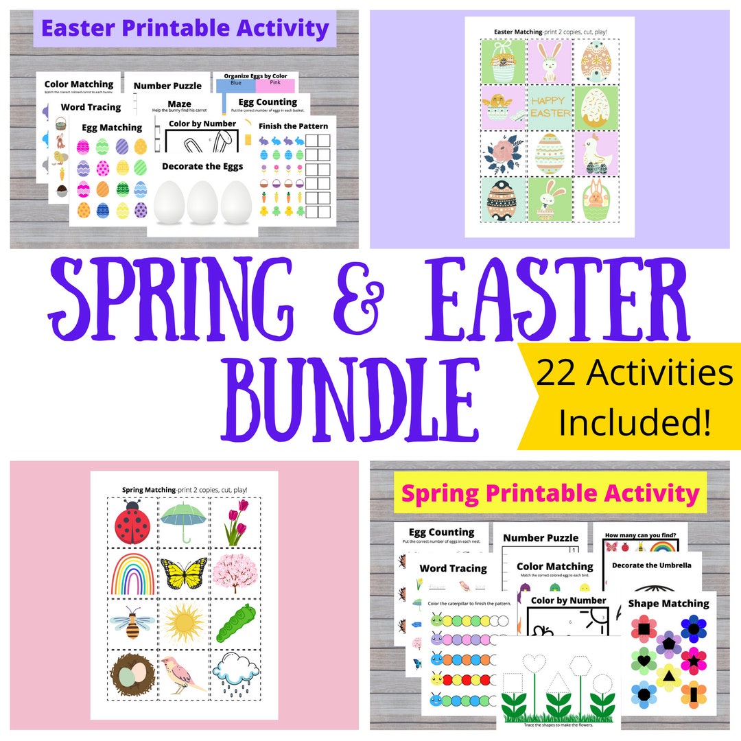 Spring & Easter Activity Bundle: Preschool Learning (digital Download ...