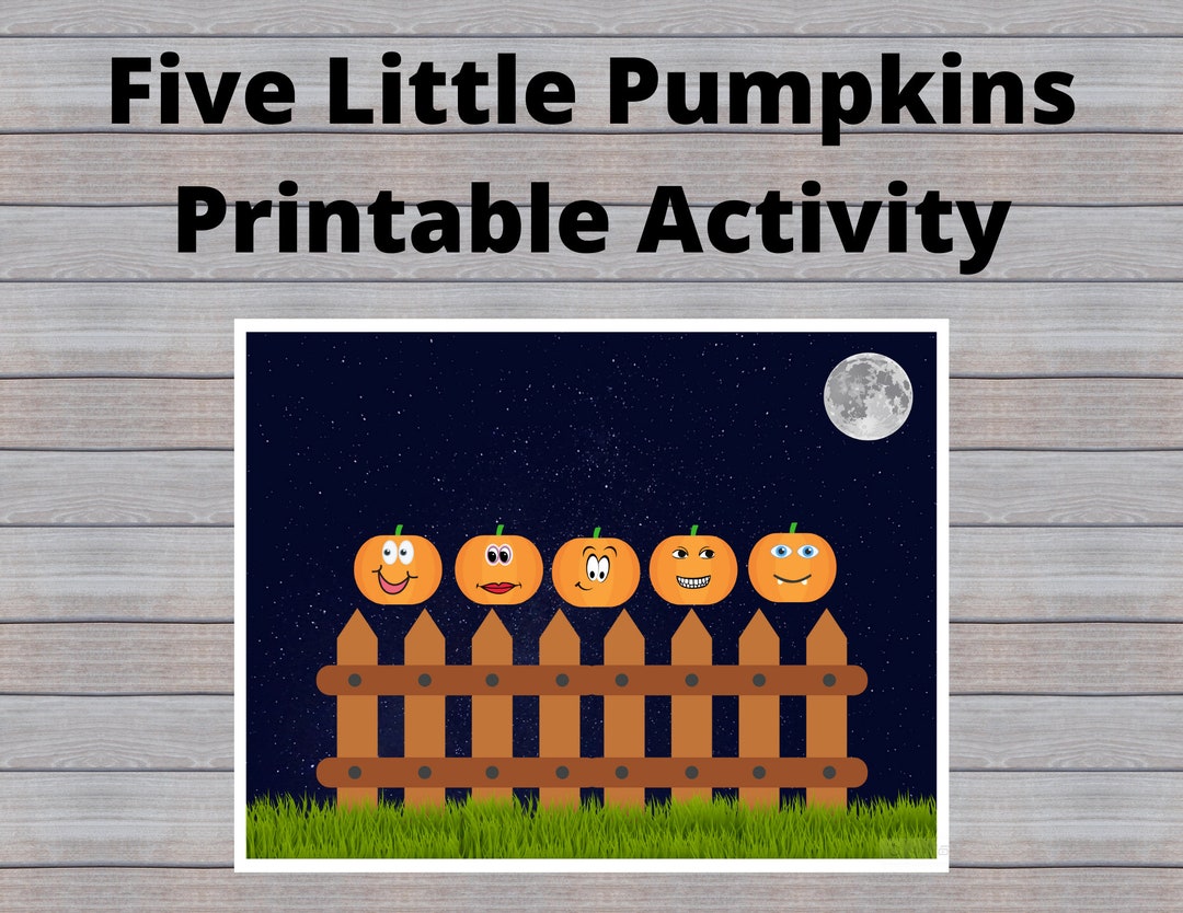 Five Little Pumpkins Activity: Halloween Nursery Rhyme (PDF) - Etsy