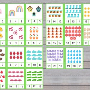 Count and Clip Card Bundle: Preschool Learning Game (printable) - Etsy