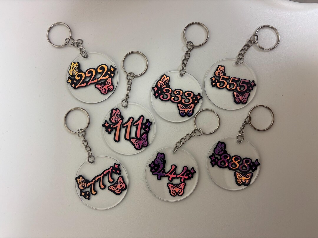 Angel Number Keychains - Etsy