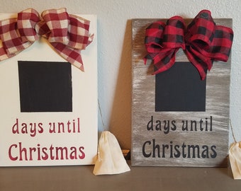 Days Til Christmas Rustic Barnboard Sign Days Til Christmas Wooden ...