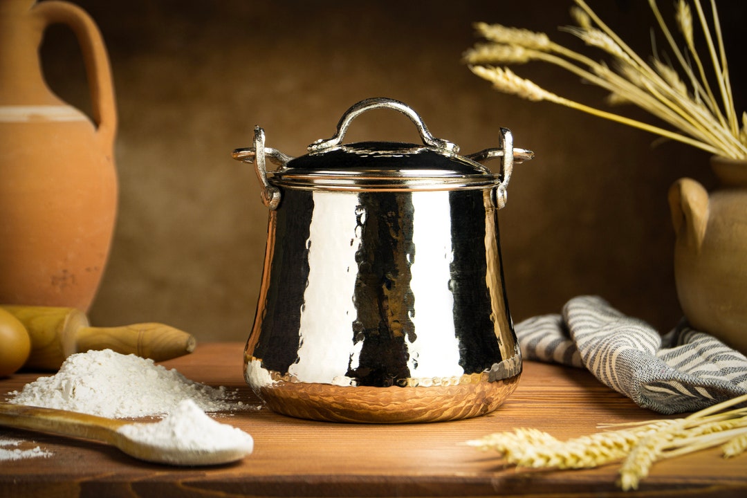 Handmade Solid Copper Container Coffee Tea Flour Food Safe Storage Box ...