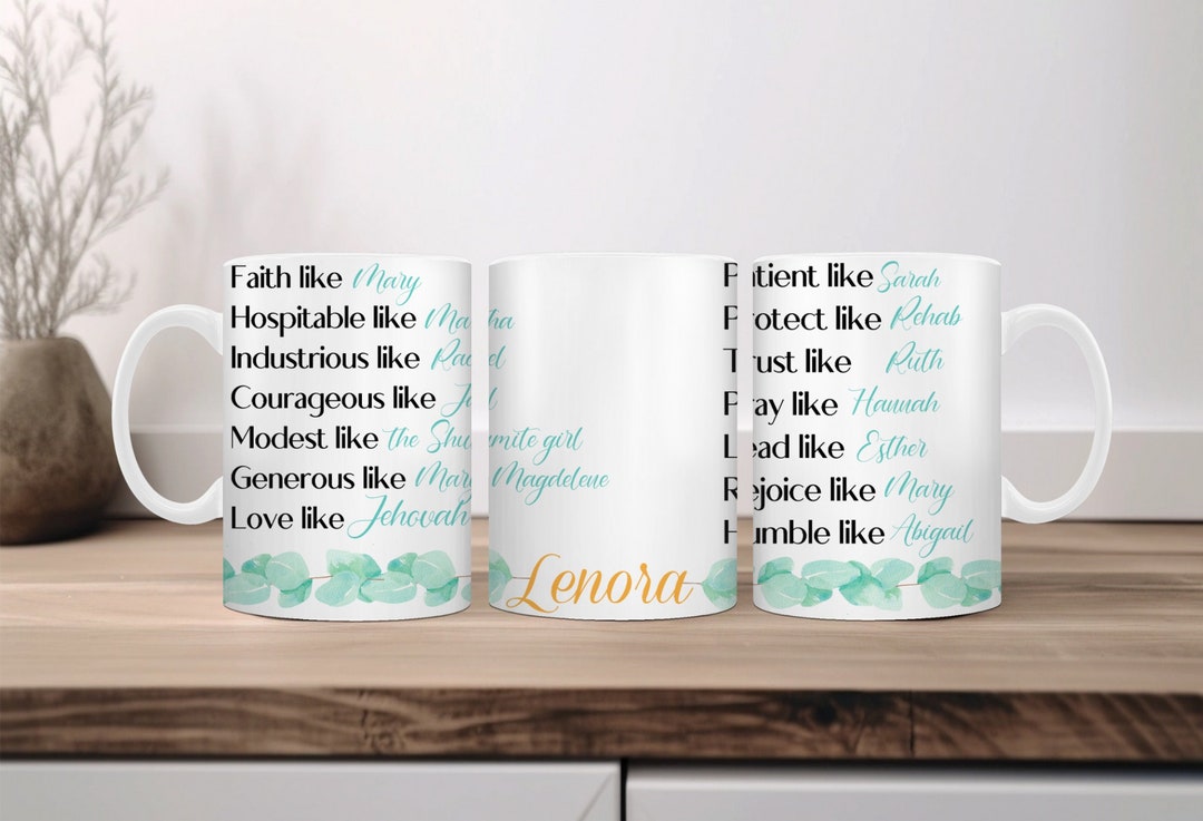 Jw Women of Faith Coffee Cup in Floral or Teal and Gold, Jw Gift for ...