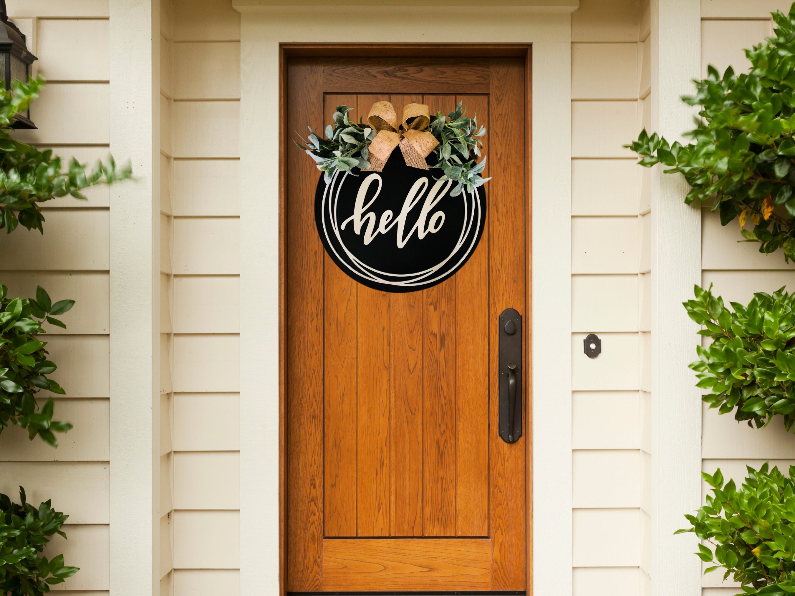 Hello Door Round Sign for Laser Cutters, Glowforge, CNC, and Cricut ...