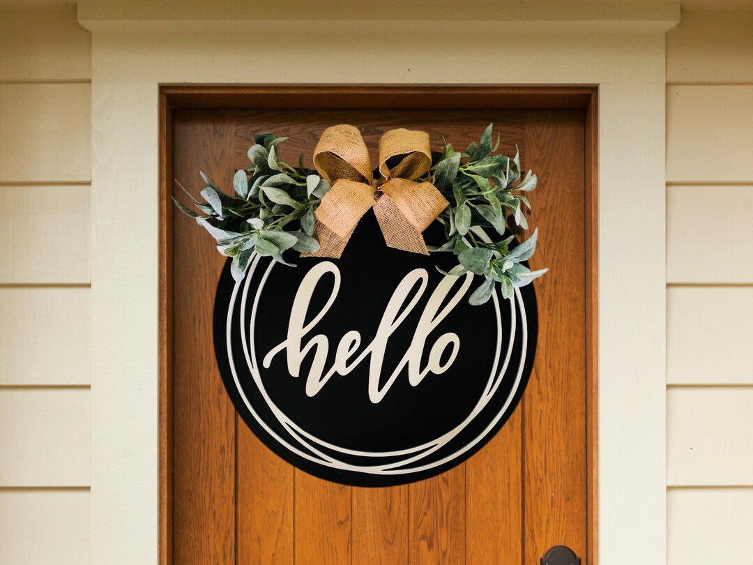 Hello Door Round Sign for Laser Cutters, Glowforge, CNC, and Cricut ...