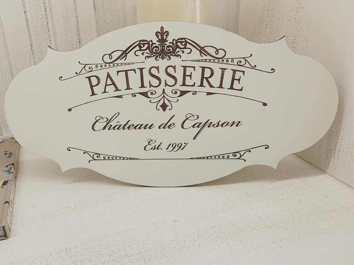 Patisserie Sign SVG | Personalized Patisserie Sign | Ai Dxf | Laser Cut ...