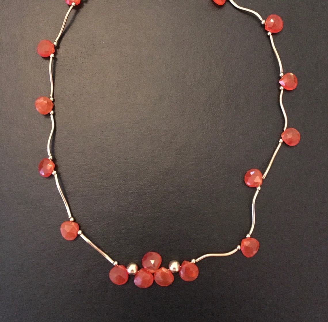 Cornaline Choker Collier Cornaline Faceted Drop Cornaline - Etsy France