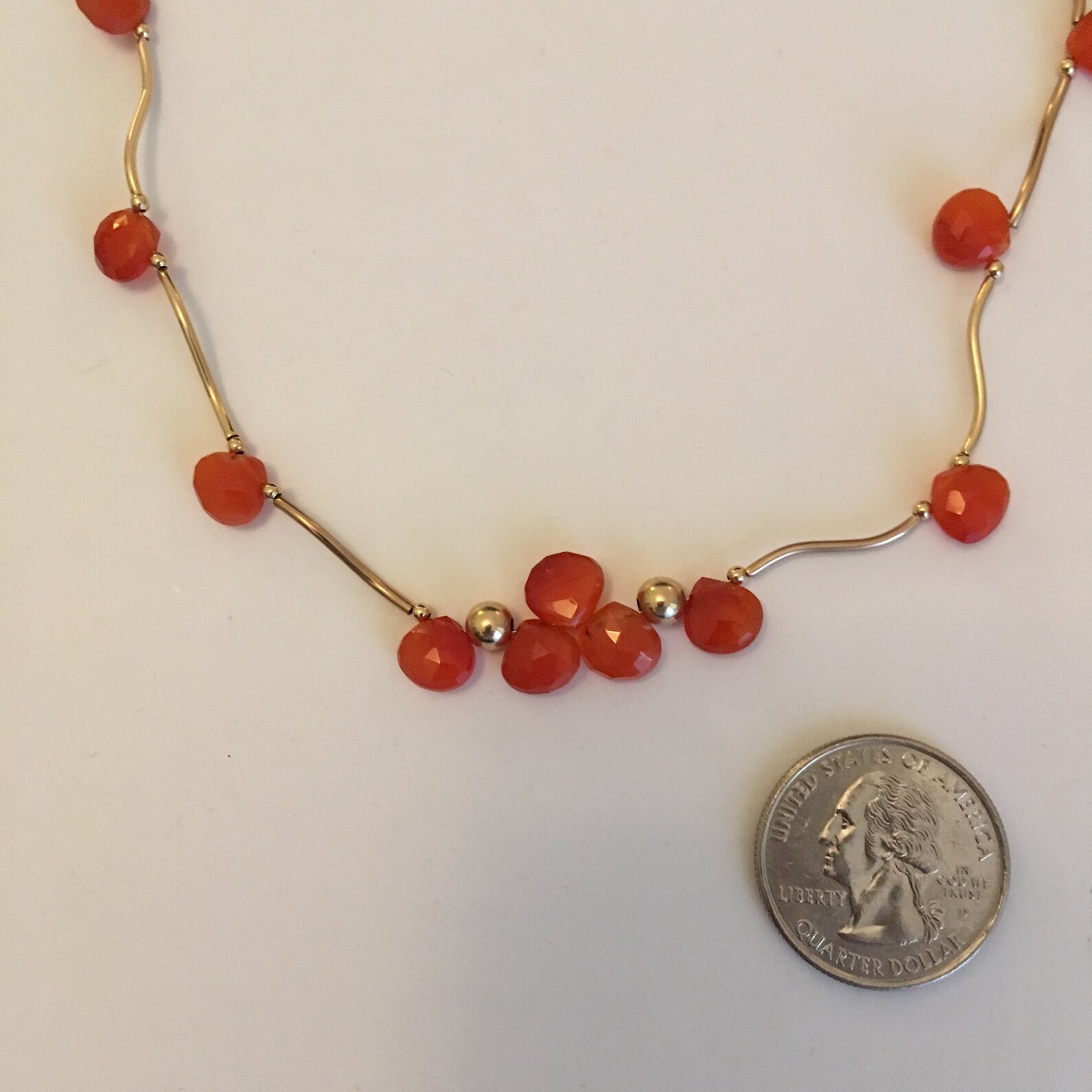 Cornaline Choker Collier Cornaline Faceted Drop Cornaline - Etsy France