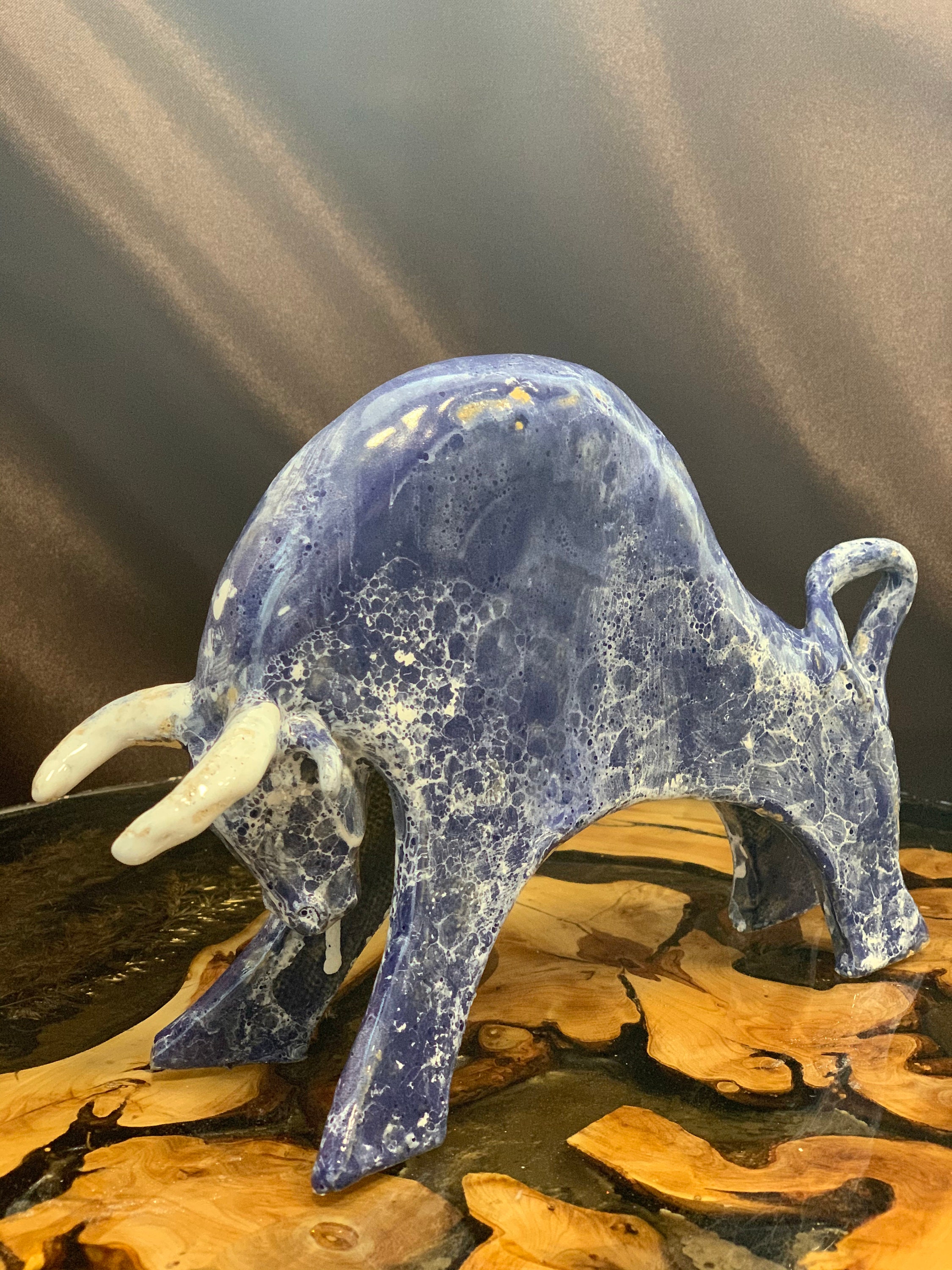 Bull figurine ceramic bull sculpture animal figure good | Etsy