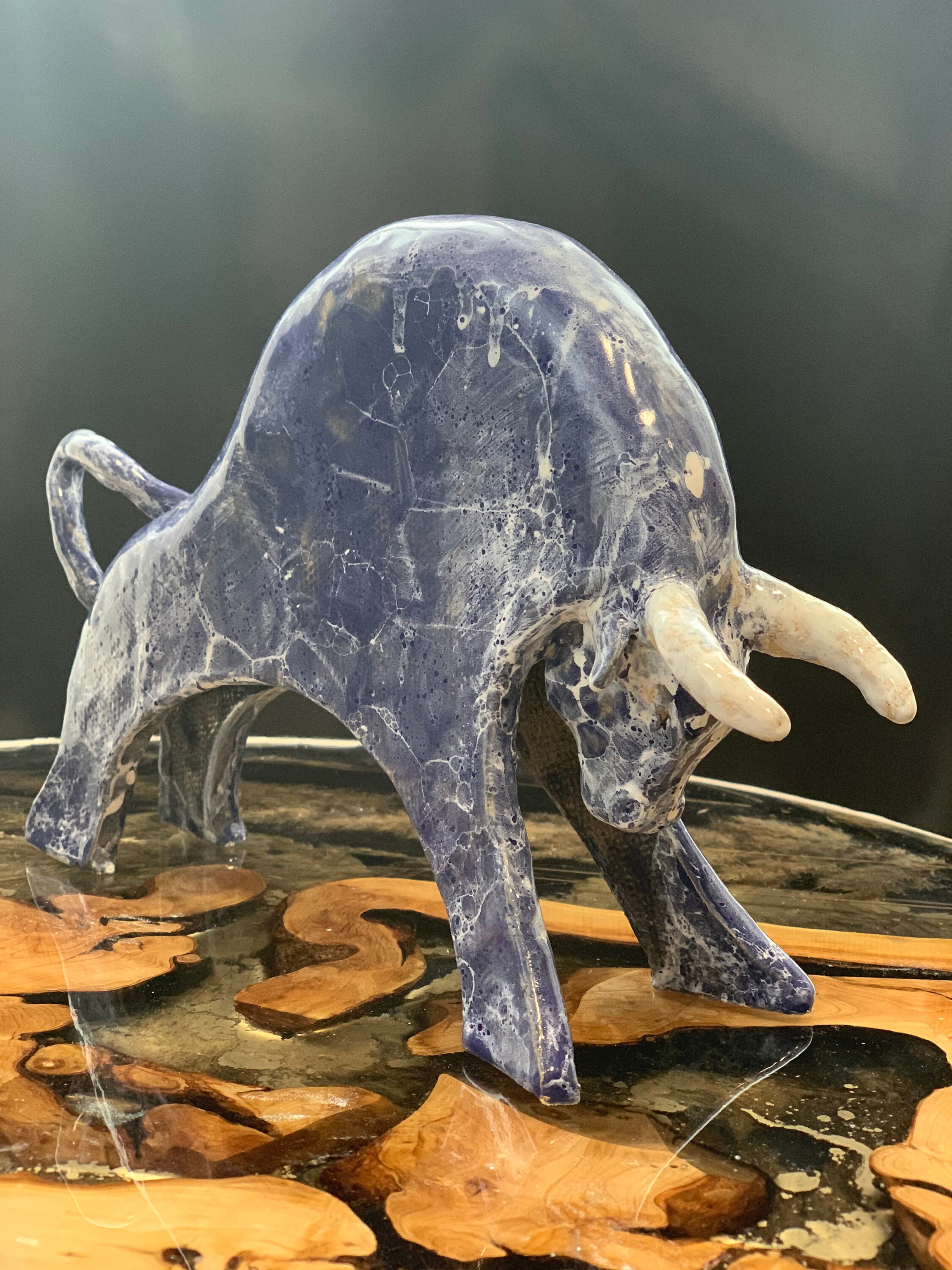 Bull figurine ceramic bull sculpture animal figure good | Etsy