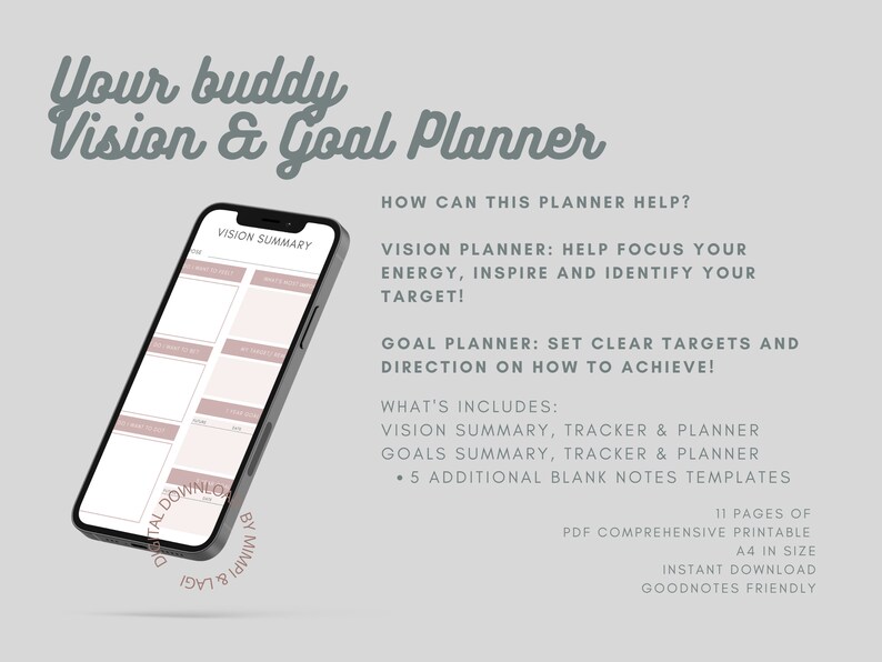 Vision & Goal Setting Planner Printable Vision Worksheet | Etsy