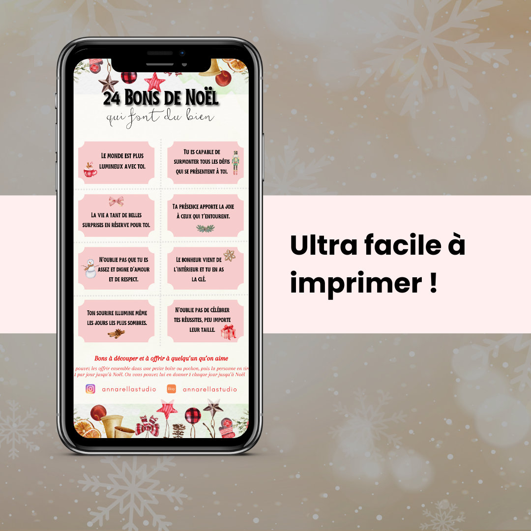 Bons de Noël à imprimer, calendrier de l'Avent DIY, Bienveillance et ...