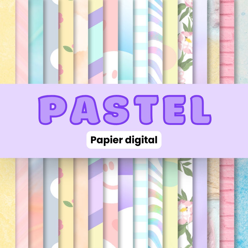 Pastel Digital Paper, Pastel Colors Digital Paper, Templates 30 ...