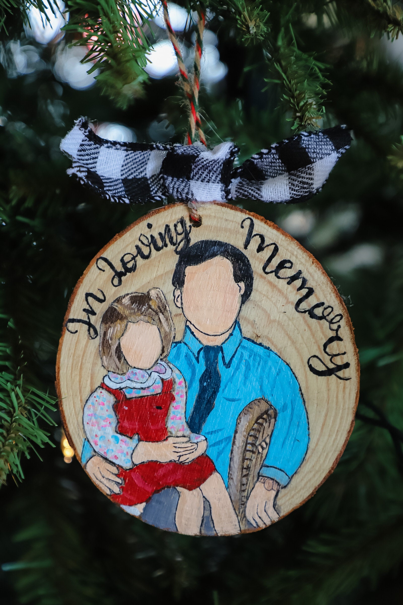Custom in Loving Memory Portrait Ornament Custom Christmas - Etsy