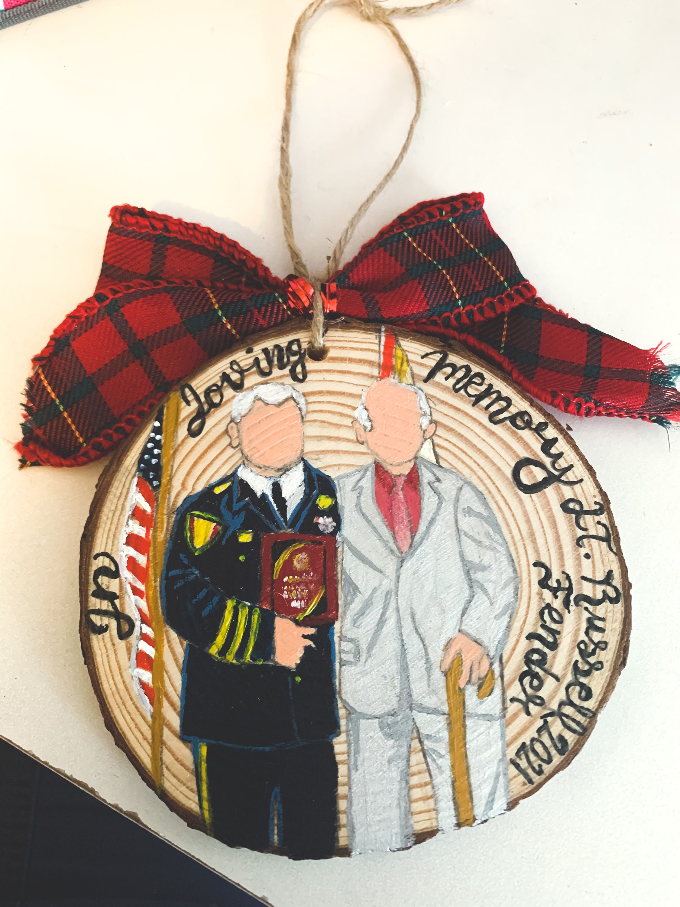 Custom in Loving Memory Portrait Ornament Custom Christmas | Etsy