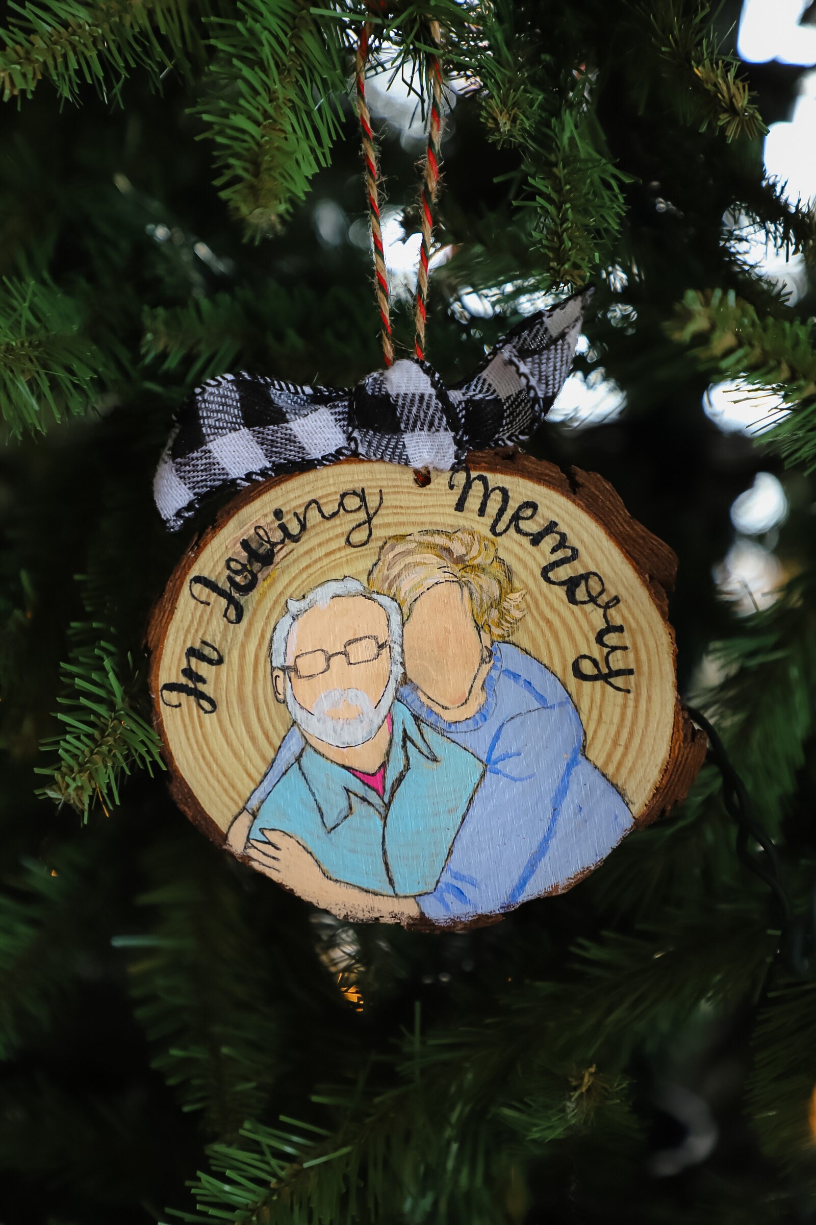 Custom in Loving Memory Portrait Ornament Custom Christmas | Etsy