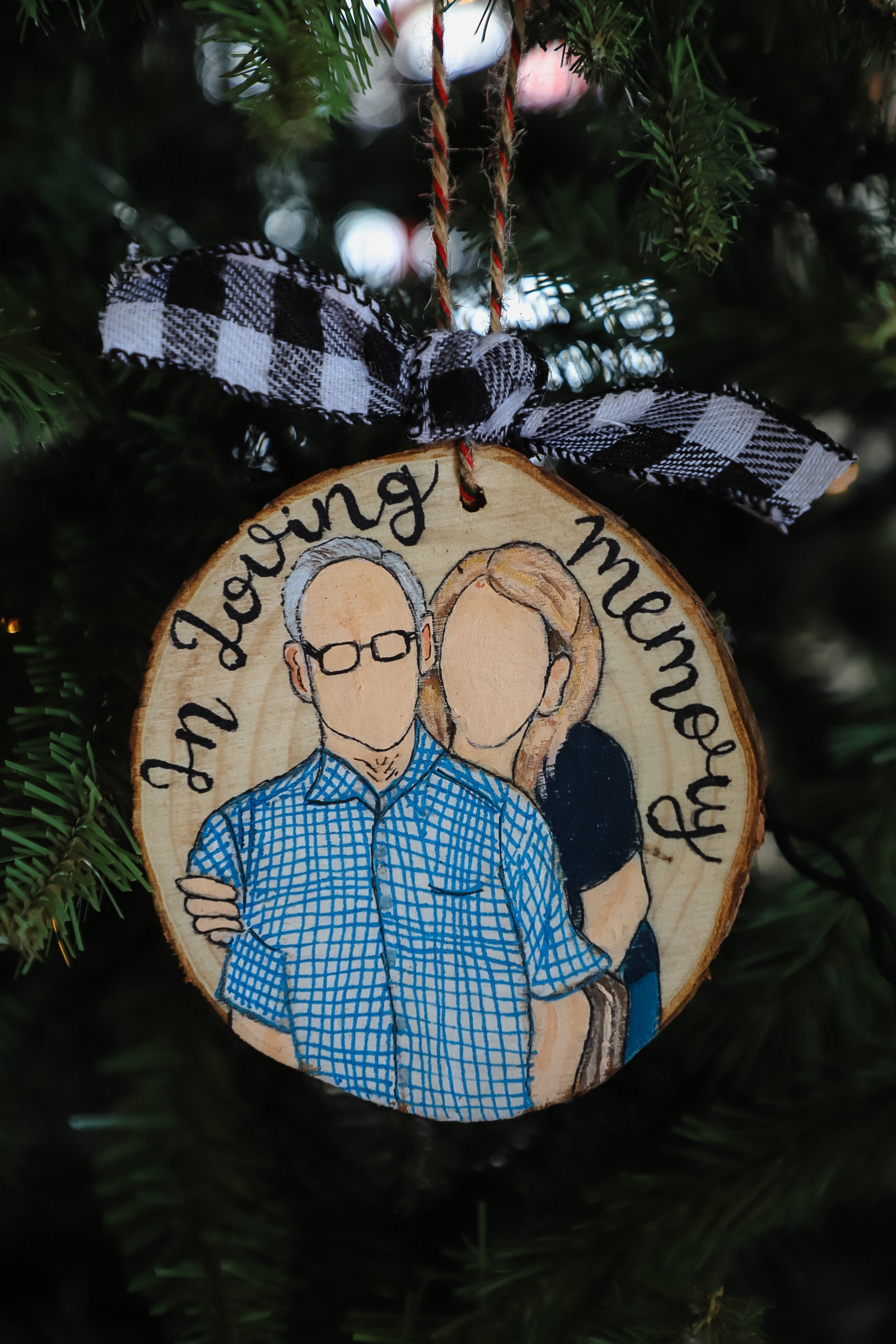 Custom in Loving Memory Portrait Ornament Custom Christmas | Etsy