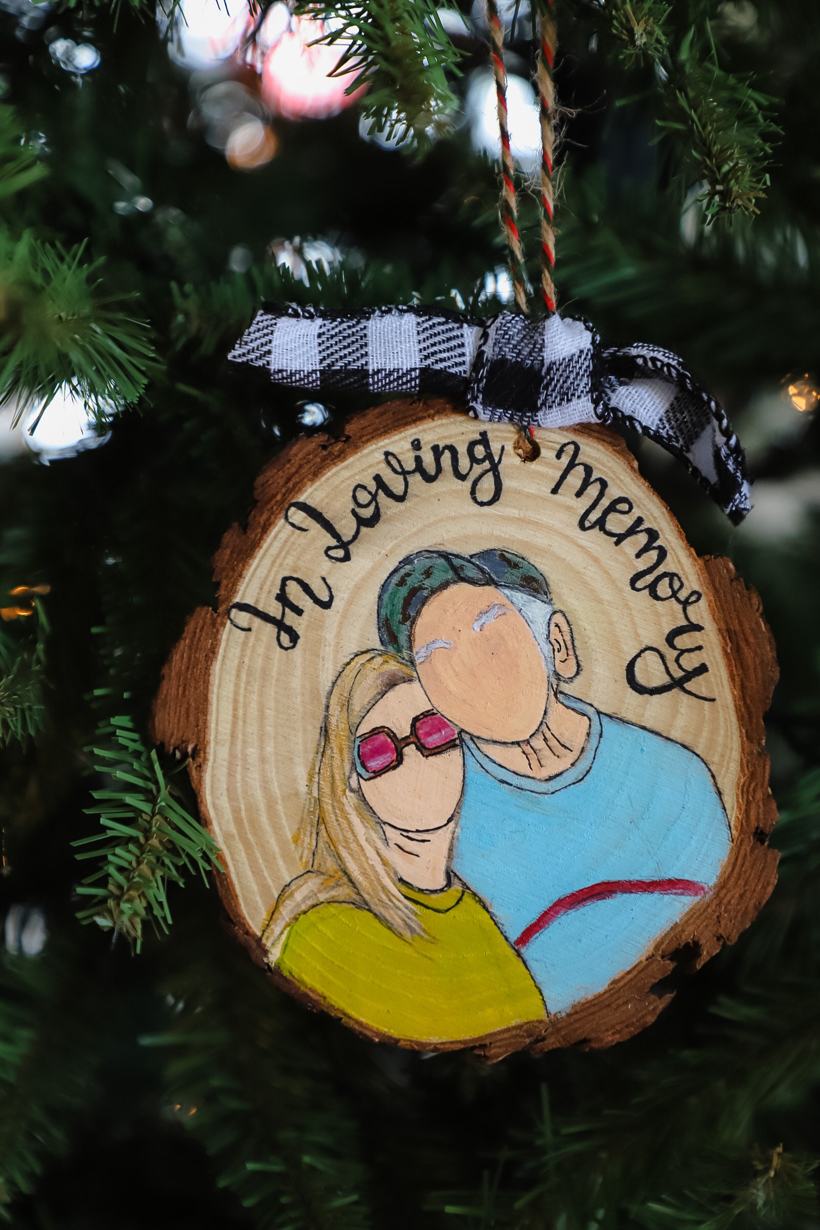Custom in Loving Memory Portrait Ornament Custom Christmas | Etsy