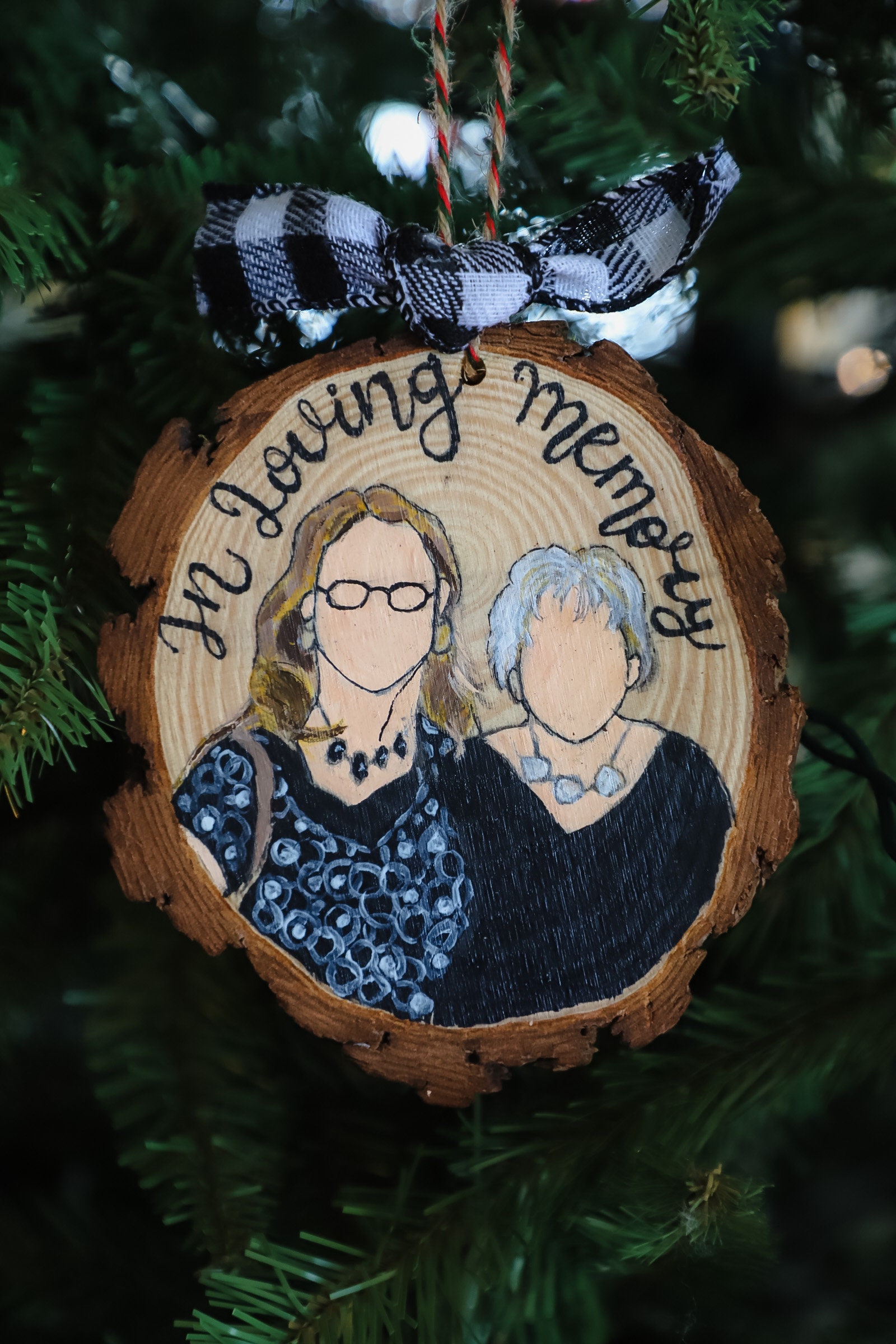 Custom in Loving Memory Portrait Ornament Custom Christmas | Etsy