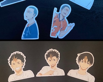 Haikyuu Hinata and Nishinoya Kiss-cut Stickers - Etsy