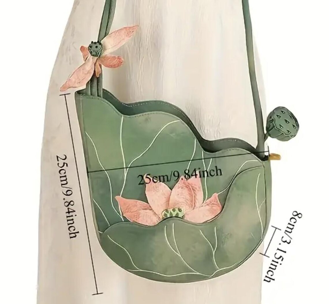Embroidered Lotus Shoulder Bag: Chinese Style Floral Handbag - Etsy