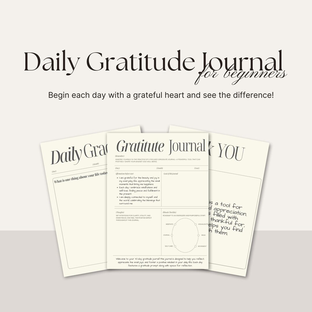30-day Beginner's Gratitude Journal: Daily Guided Questions for Self ...