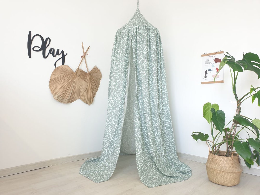 Sage Green MUSLIN Canopy , Nursery Canopy , Cotton Crib Cover , Cozy ...