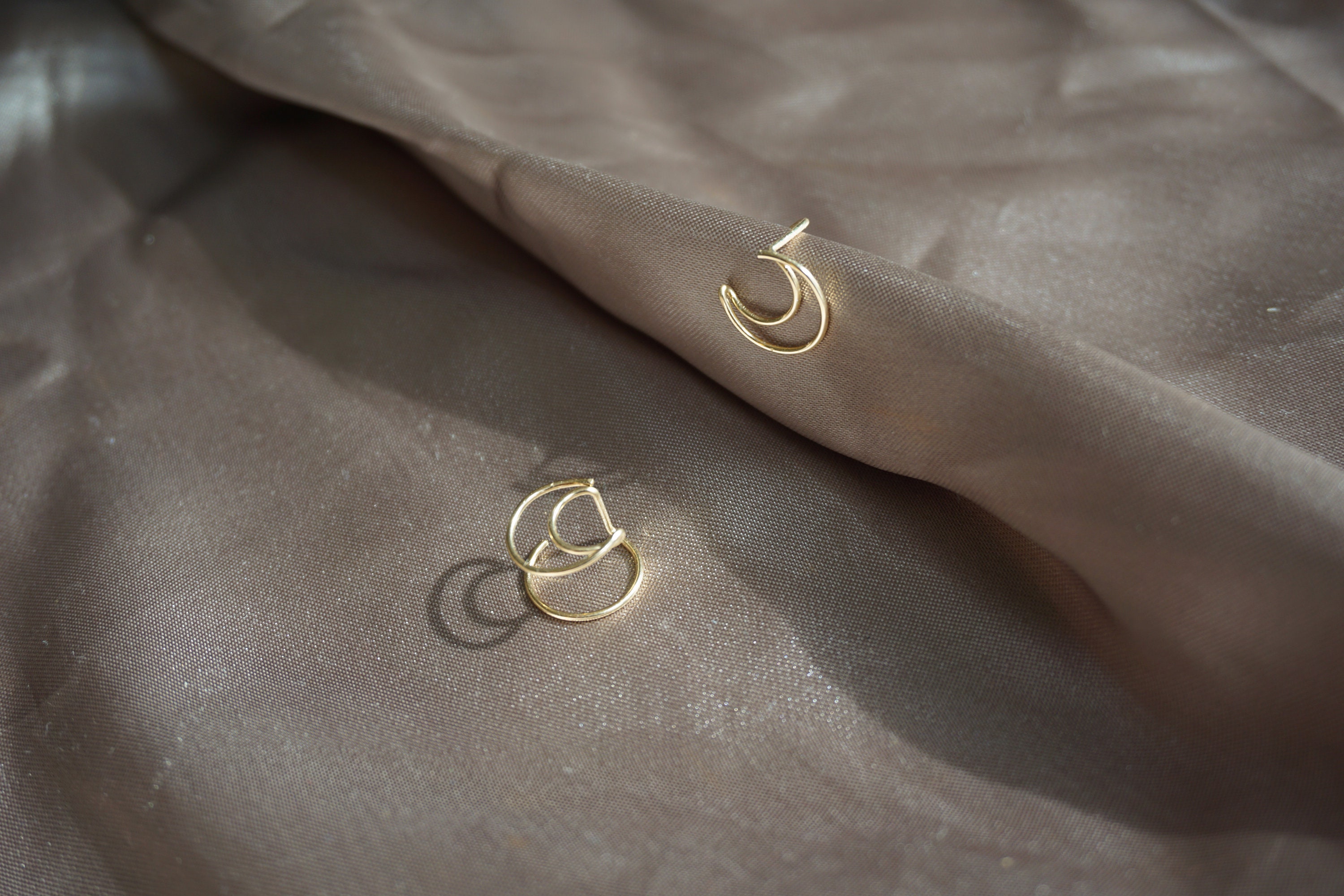 Small Moon Ear Jackets 14k Gold Moon Earrings Crescent Moon - Etsy