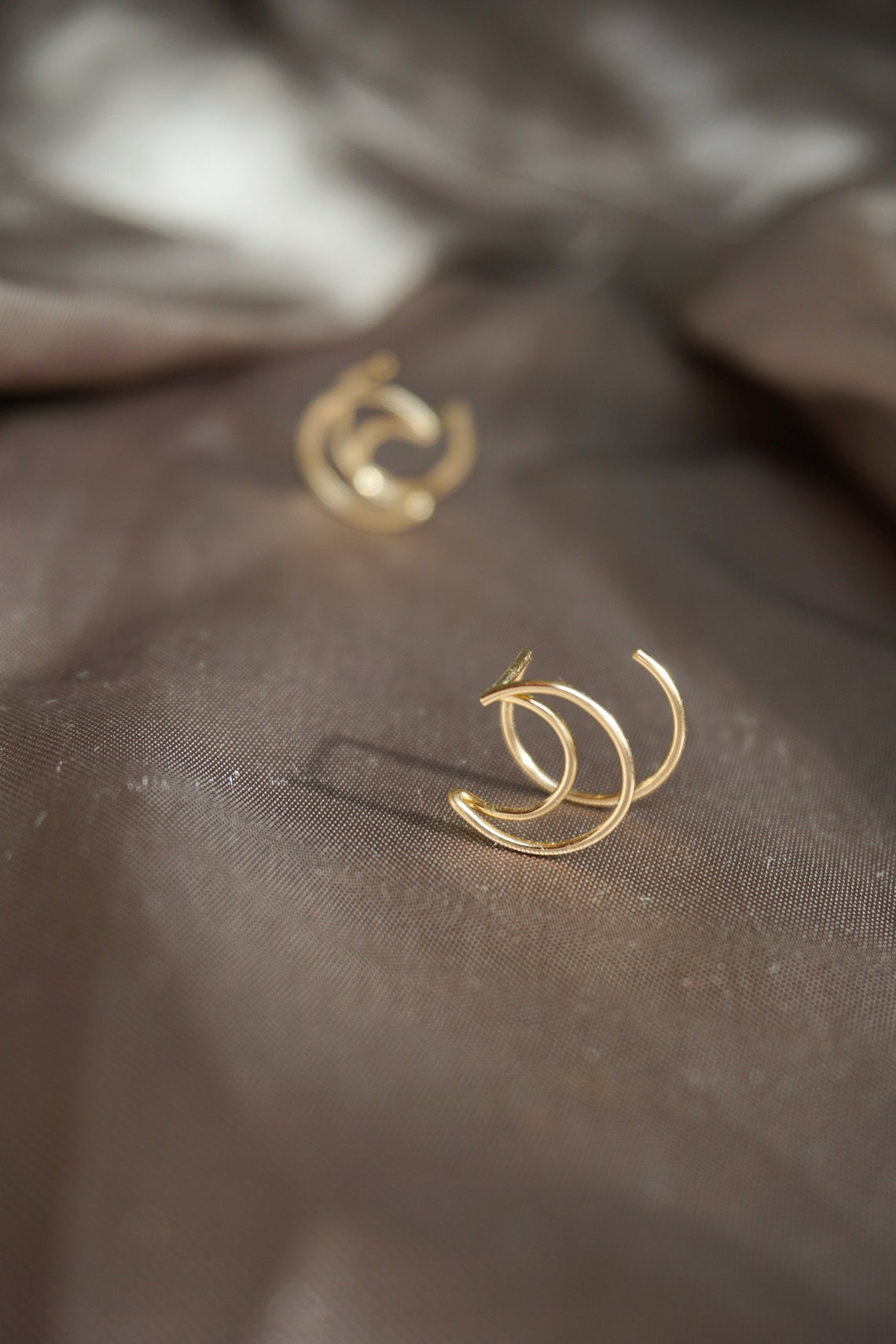 Small Moon Ear Jackets 14k Gold Moon Earrings Crescent Moon - Etsy