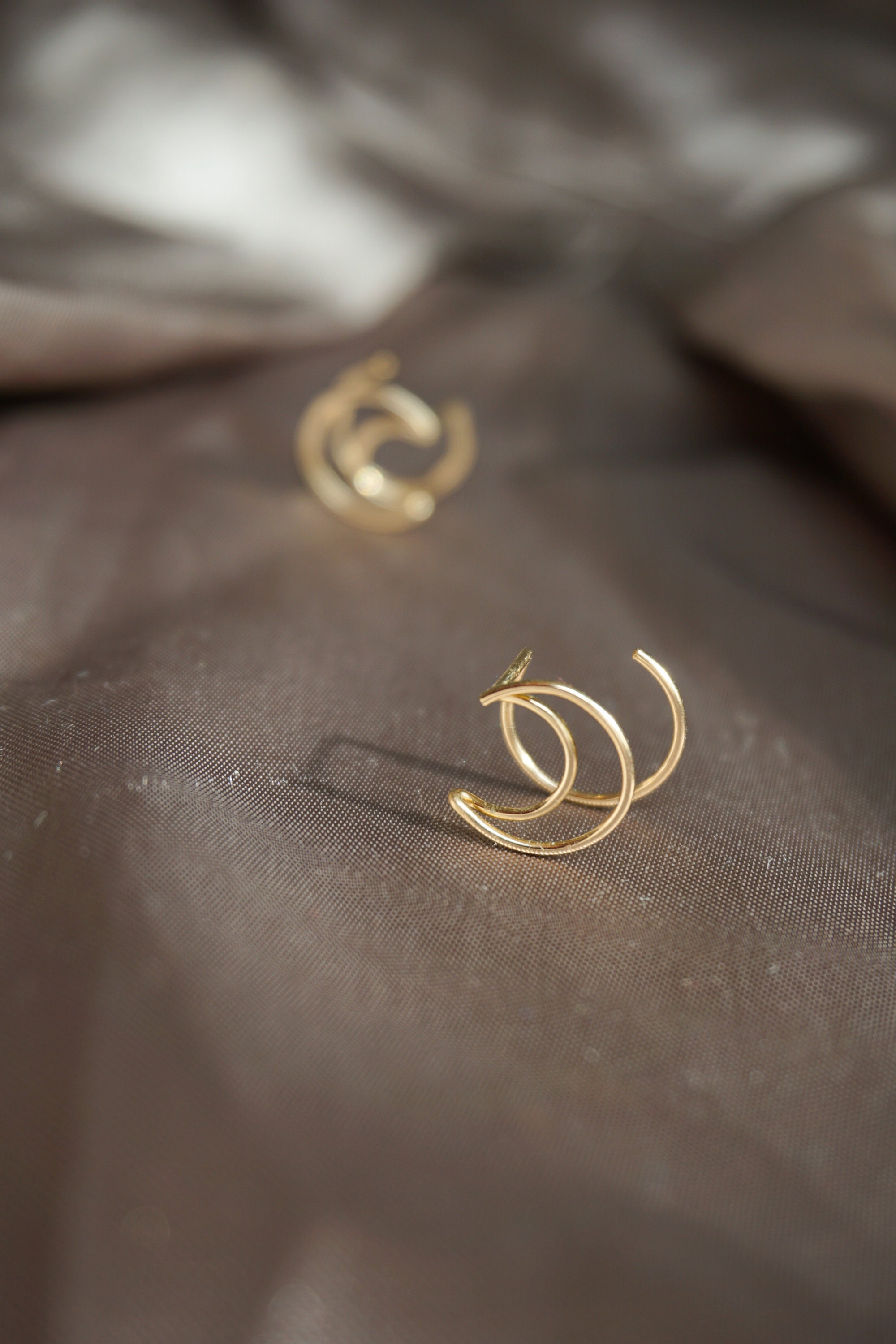 Small Moon Ear Jackets 14k Gold Moon Earrings Crescent Moon - Etsy