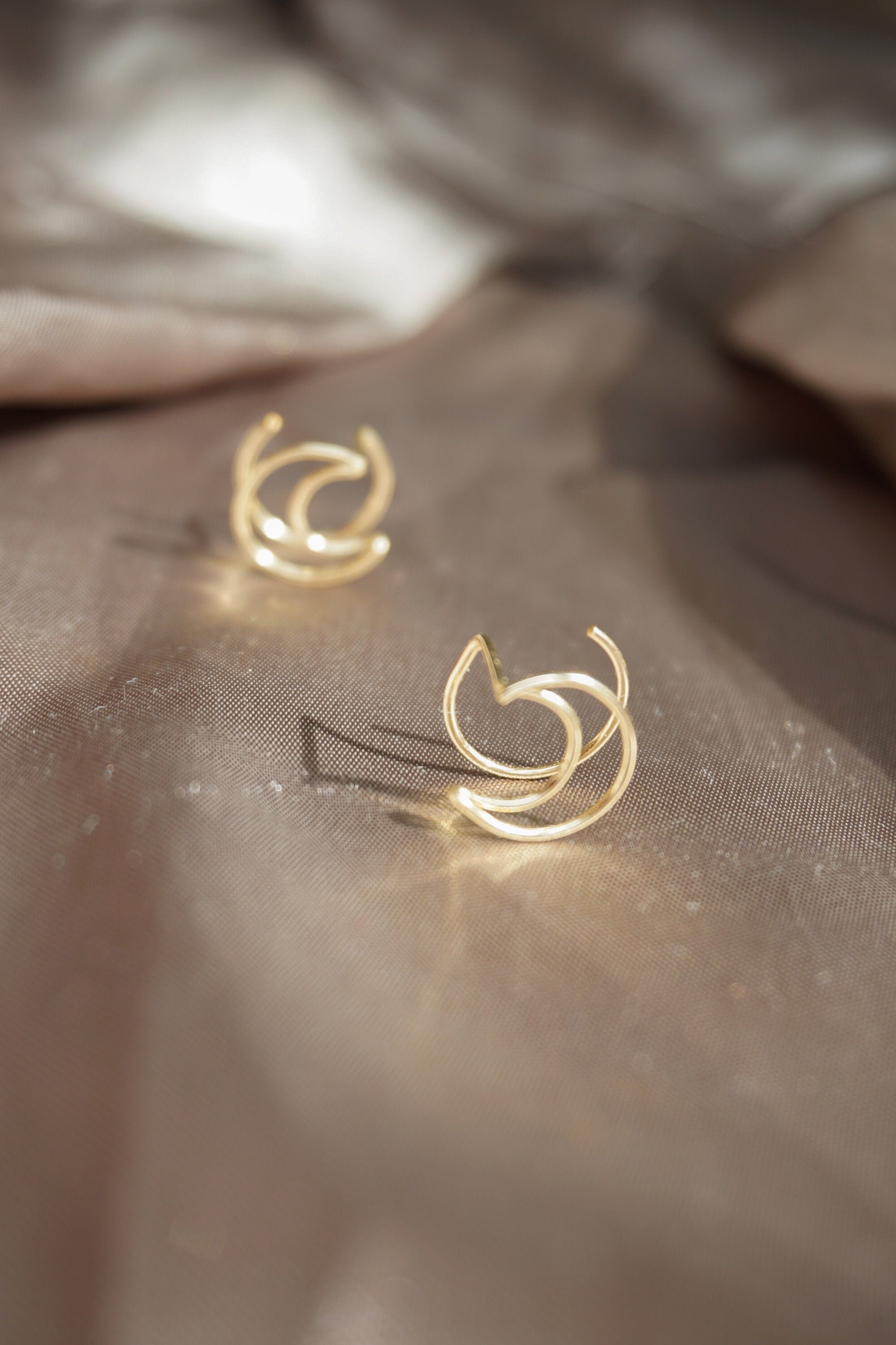 Small Moon Ear Jackets 14k Gold Moon Earrings Crescent Moon - Etsy