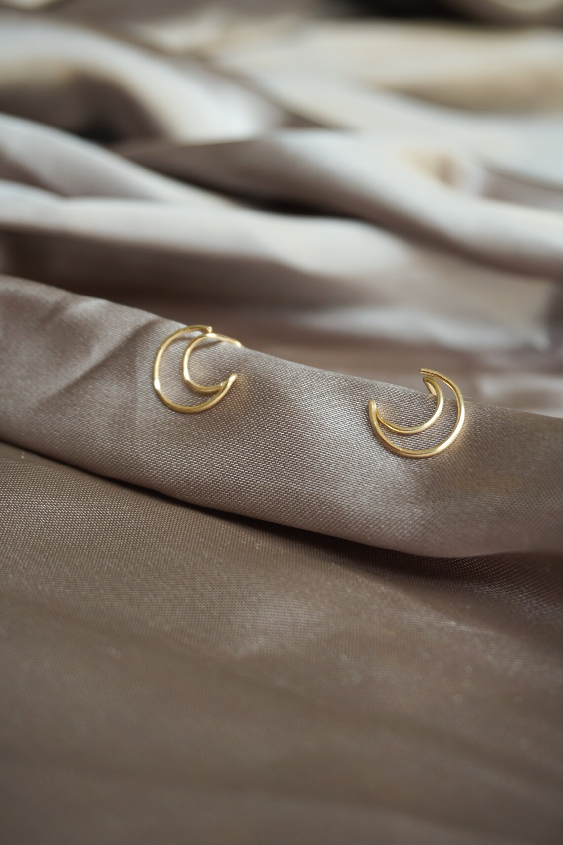 Small Moon Ear Jackets 14k Gold Moon Earrings Crescent Moon - Etsy