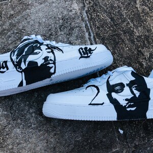 Hand Painted 2pac Shakur Rapper Trapstar Thug Life Custom Sneakers ...