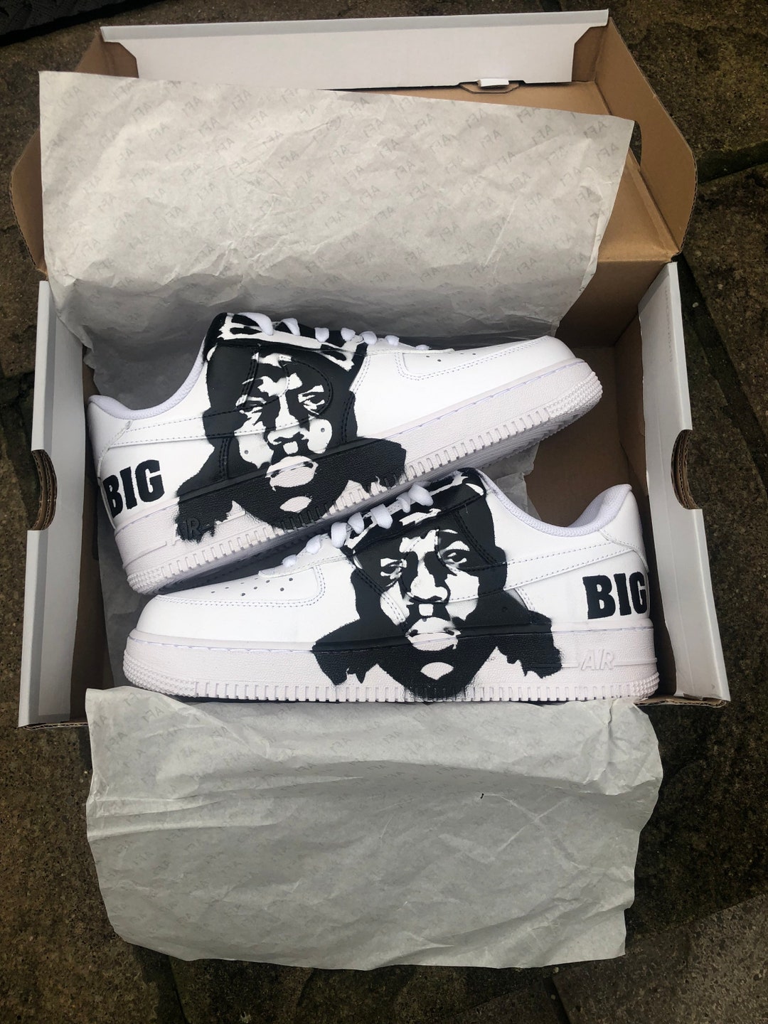 Hand Painted Biggie Small Notorious B.I.G Custom Sneakers Trainers Men ...
