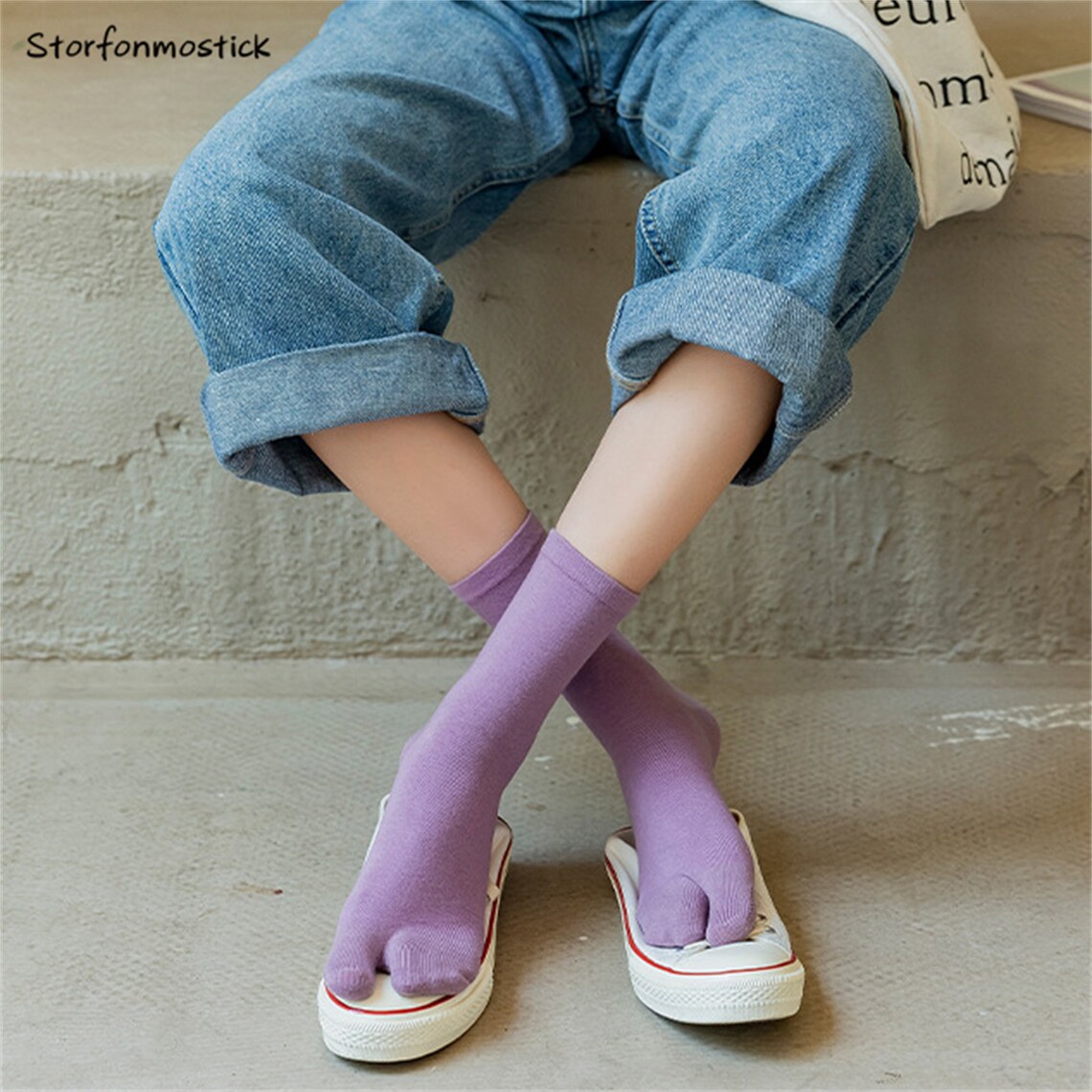 Japanese Clogs Socks Japanese Women's Split-Toe Cotton | Etsy