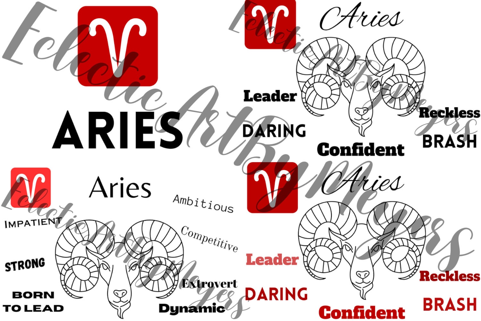 Aries SVG Bundle ,horoscope Svg ,zodiac Svg, ,instant Download ,PNG ...