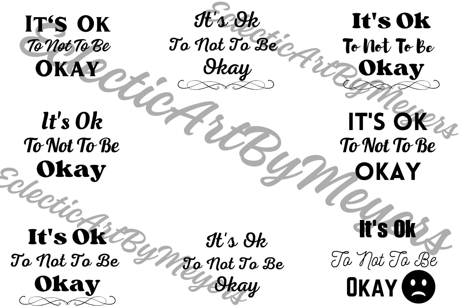 It's Ok Not to Be Ok! SVG Bundle, Digital Designs, Design Bundle ...