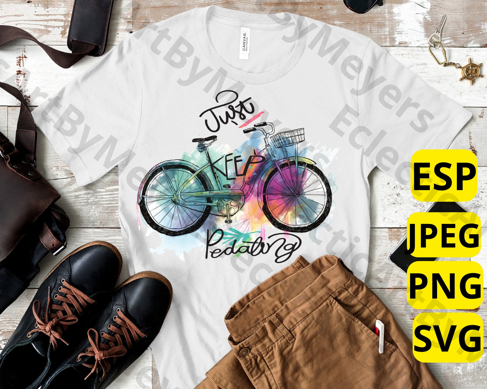 Just Keep Pedaling SVG, Positive Quote SVG, Inspirational Quote ...