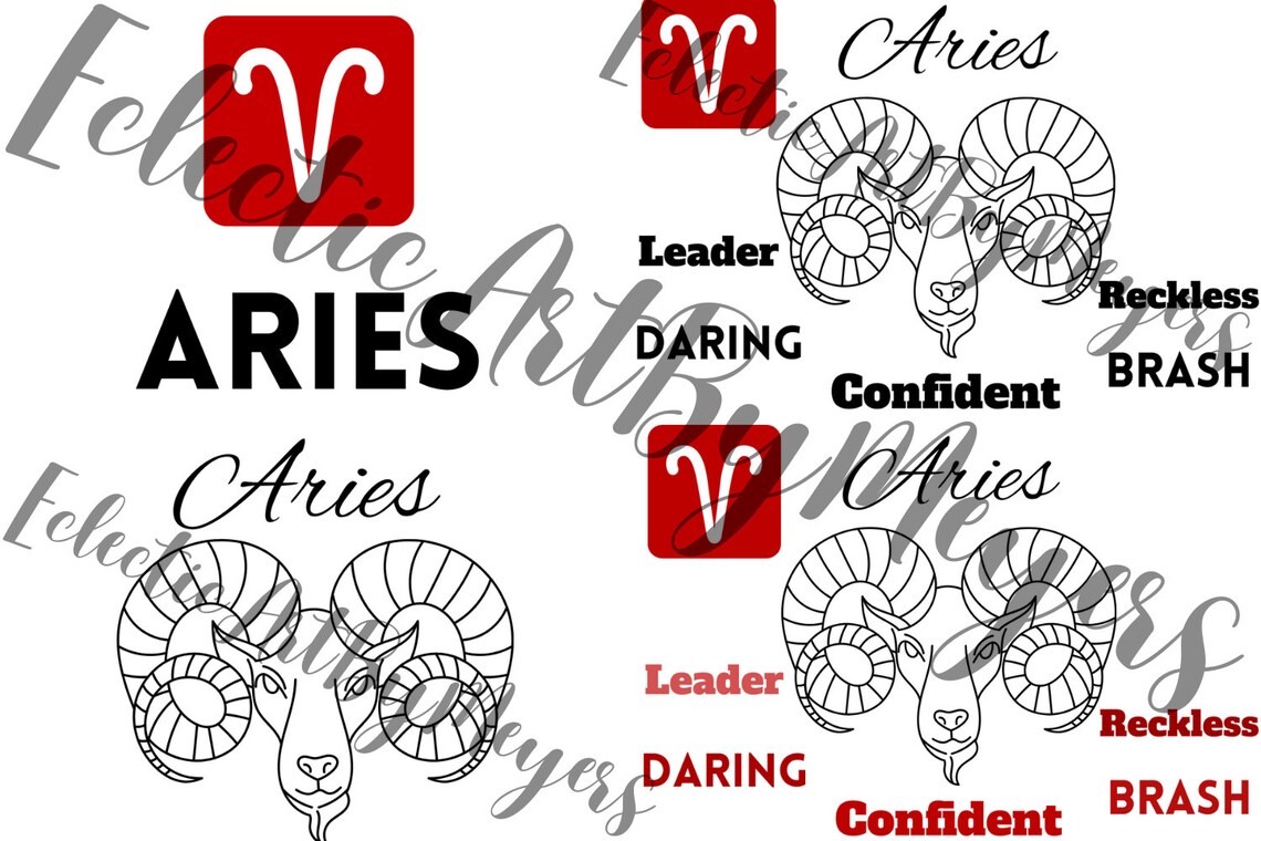 Aries SVG Bundle ,horoscope Svg ,zodiac Svg, ,instant Download ,PNG ...