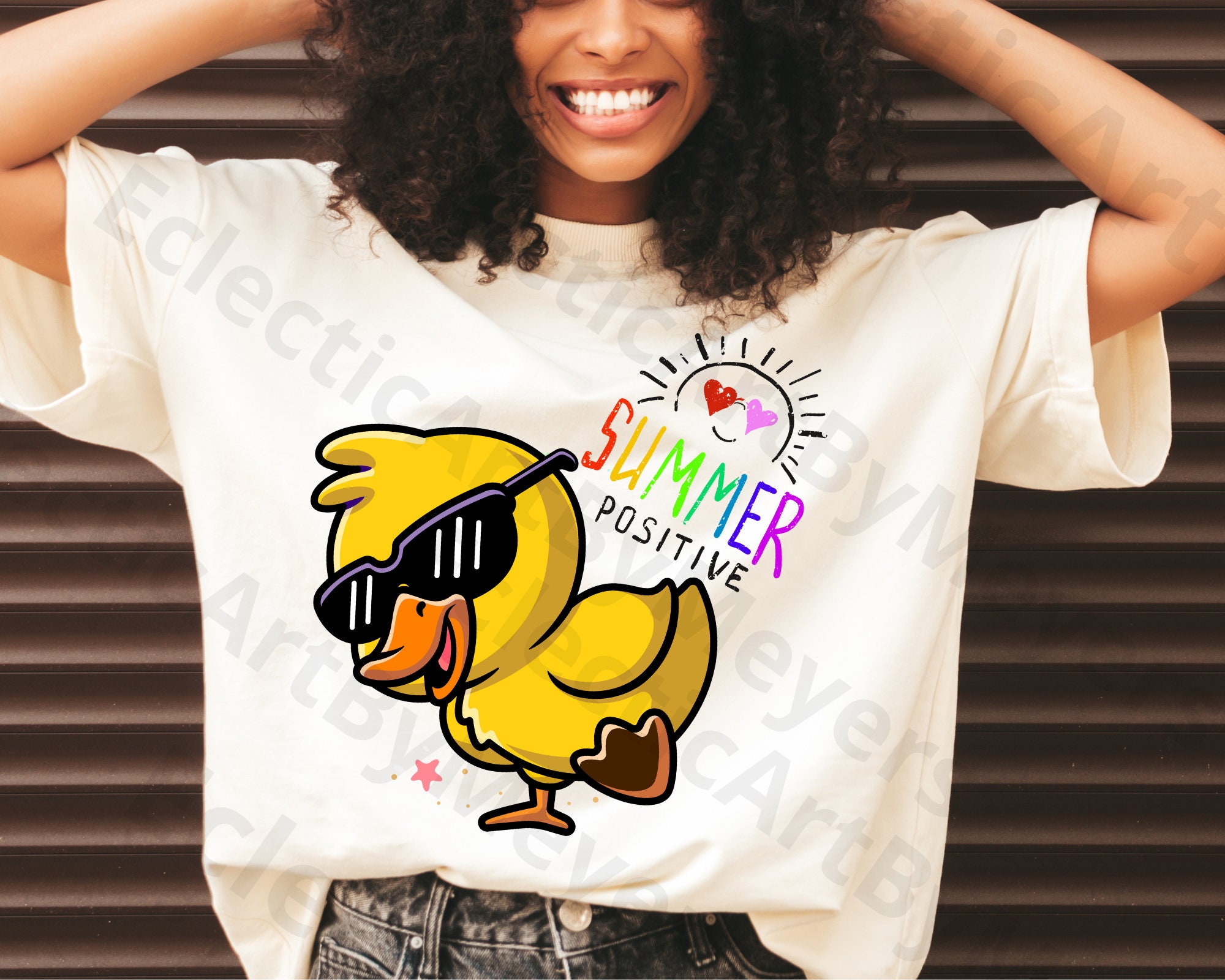 Positive Summer Duck ,instant Download , Duck Svg, Duck Wearing ...