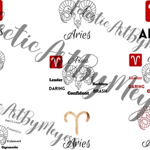 Aries SVG Bundle ,horoscope Svg ,zodiac Svg, ,instant Download ,PNG ...