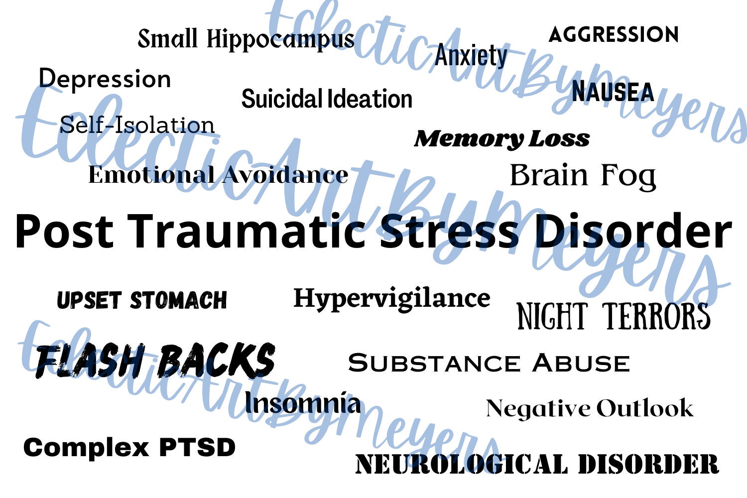 PTSD Awareness Digital Poster SVG, PTSD Aware, Aware Campaign Poster ...