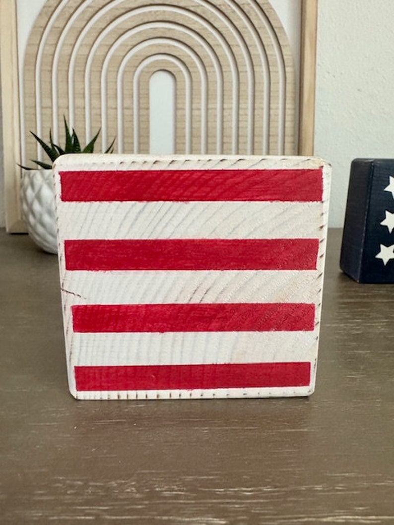 Patriotic Wood Blocks - 4th of July Wood Blocks - 4th of July Wood Sign ...