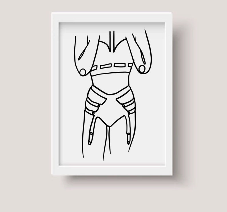 Rope Bondage Line Art Nude Art Line Drawing Abstract Art Etsy Singapore